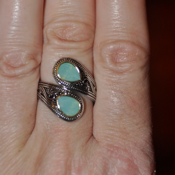 Jewelry | Sterling Silver Bali Swarovski Tear Drop Ring | Poshmark